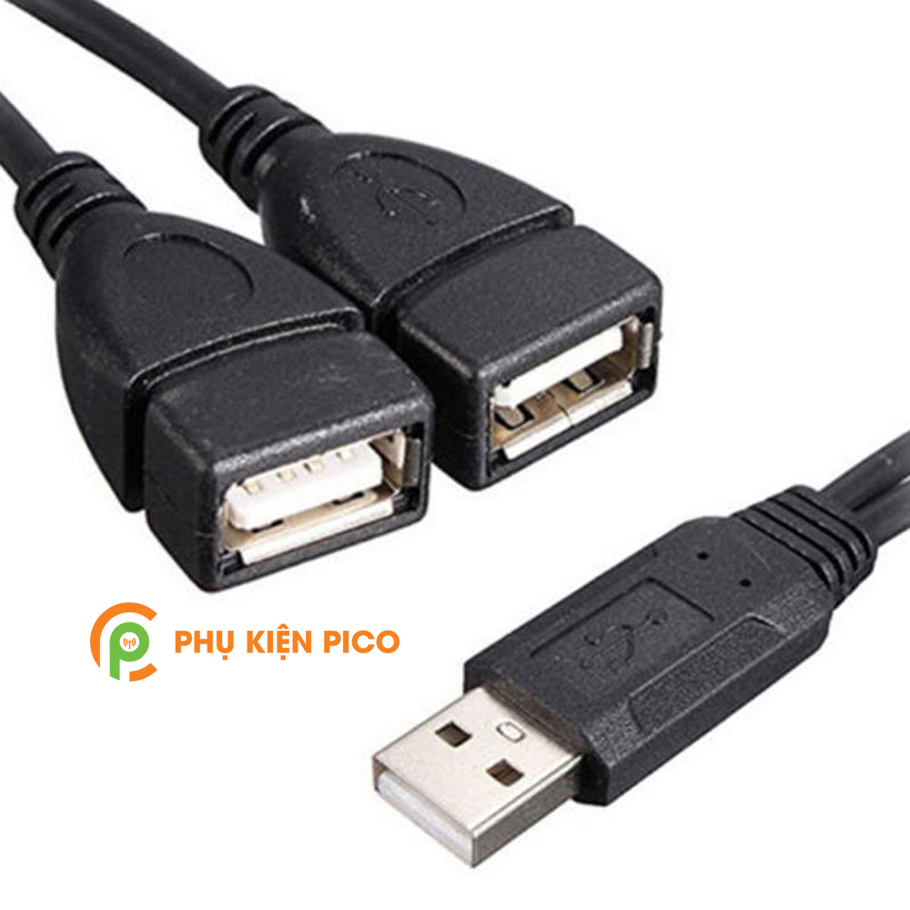 Dây cáp chia cổng USB 2.0 từ 1 đầu đực sang 2 đầu cái cho laptop điện ...