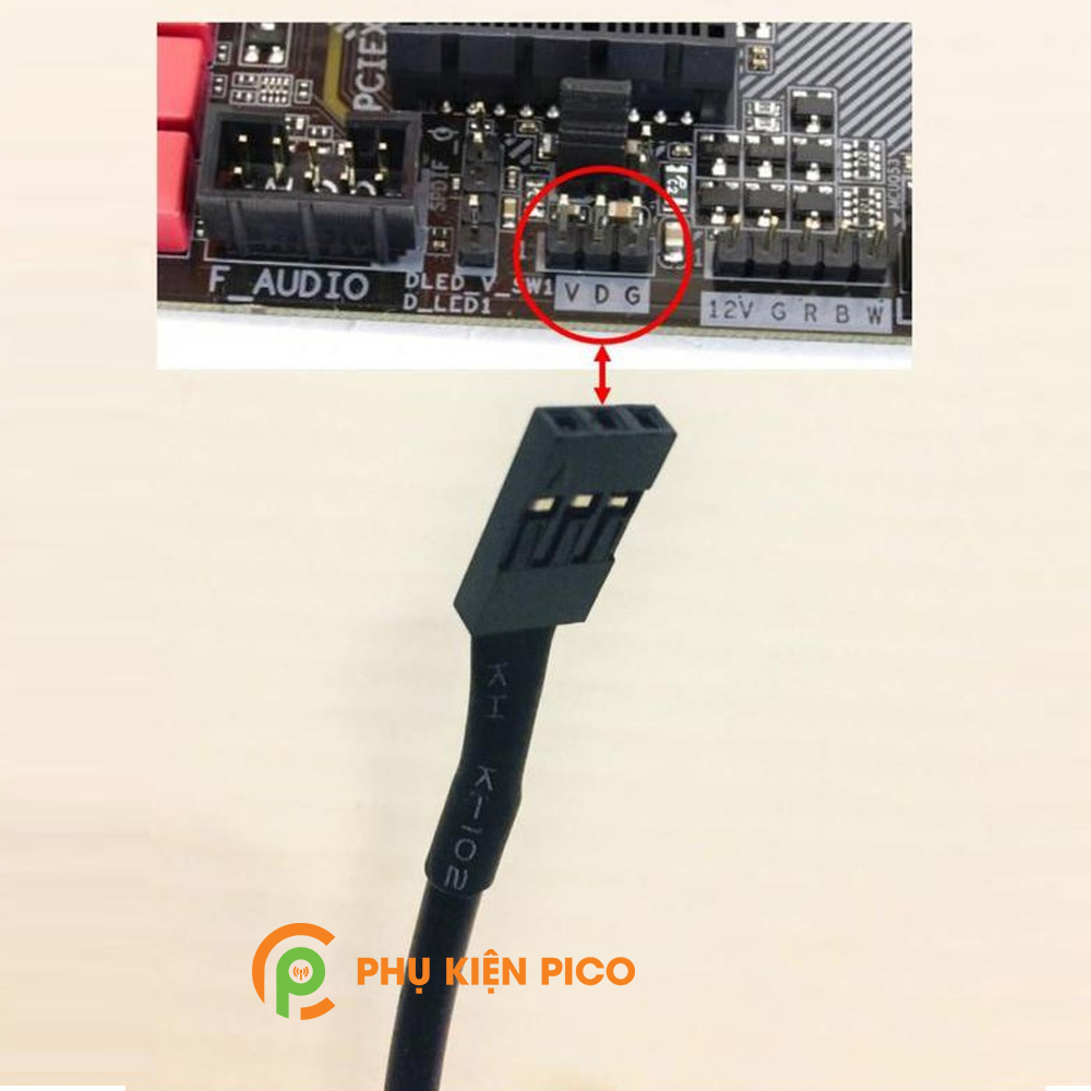 Dây chuyển VDG sang ARGB 3 Pin dành cho Mainboard Gigabyte Addressable RGB