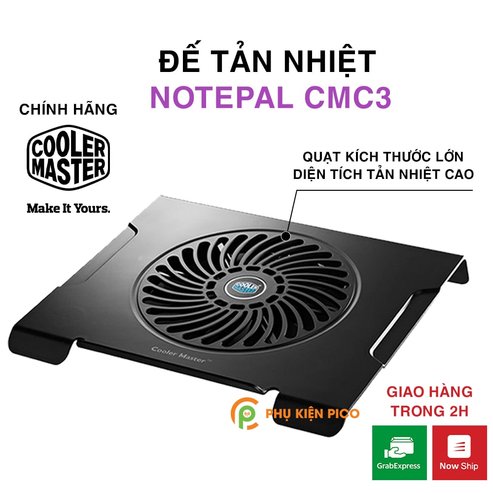 Đế tản nhiệt laptop, máy tính bảng chính hãng Cooler Master Notepal CMC3