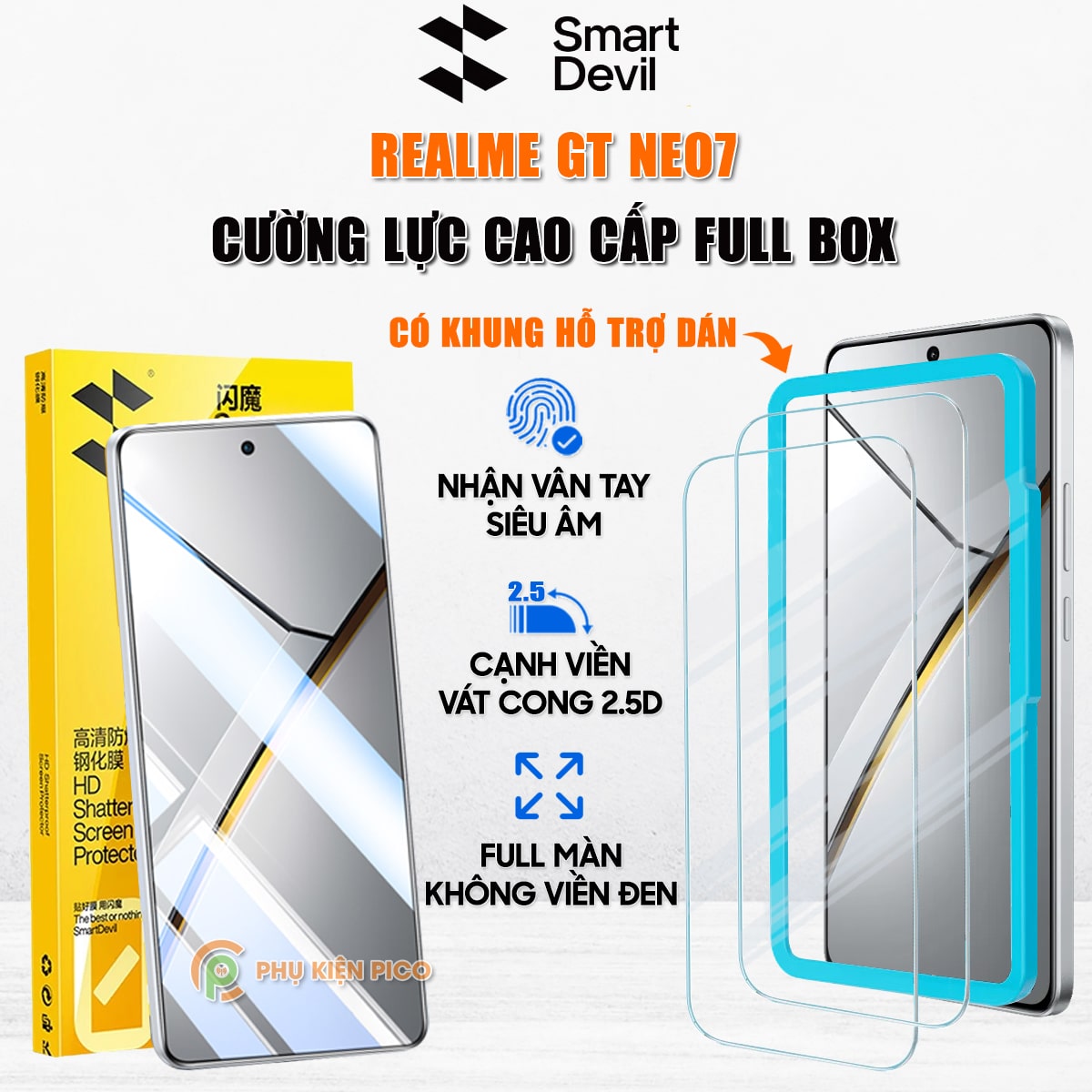 Kính cường lực Realme GT Neo7 trong suốt full màn hình chính hãng Smart Devil - Phụ kiện điện ...
